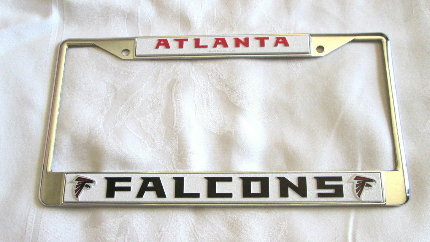 ATLANTA FALCONS EMBOSSED CHROME LICENSE PLATE FRAME #1 - NEW | eBay