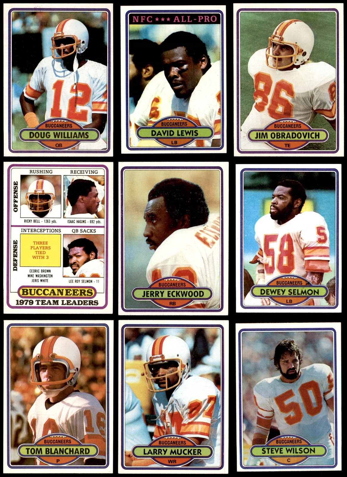 1980 Topps Tampa Bay Buccaneers Team Set 7 - NM | eBay