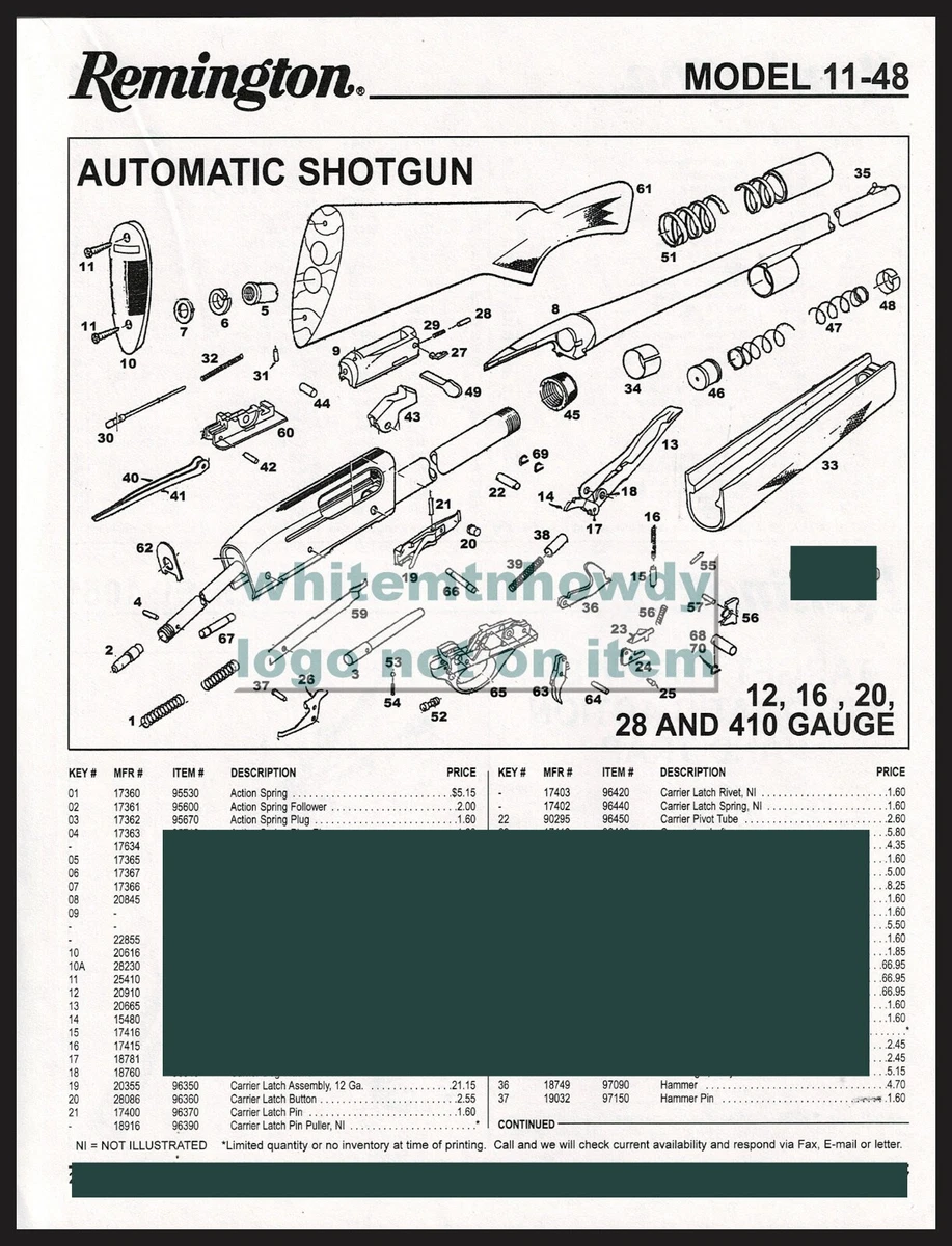 Remington 1100 Exploded View