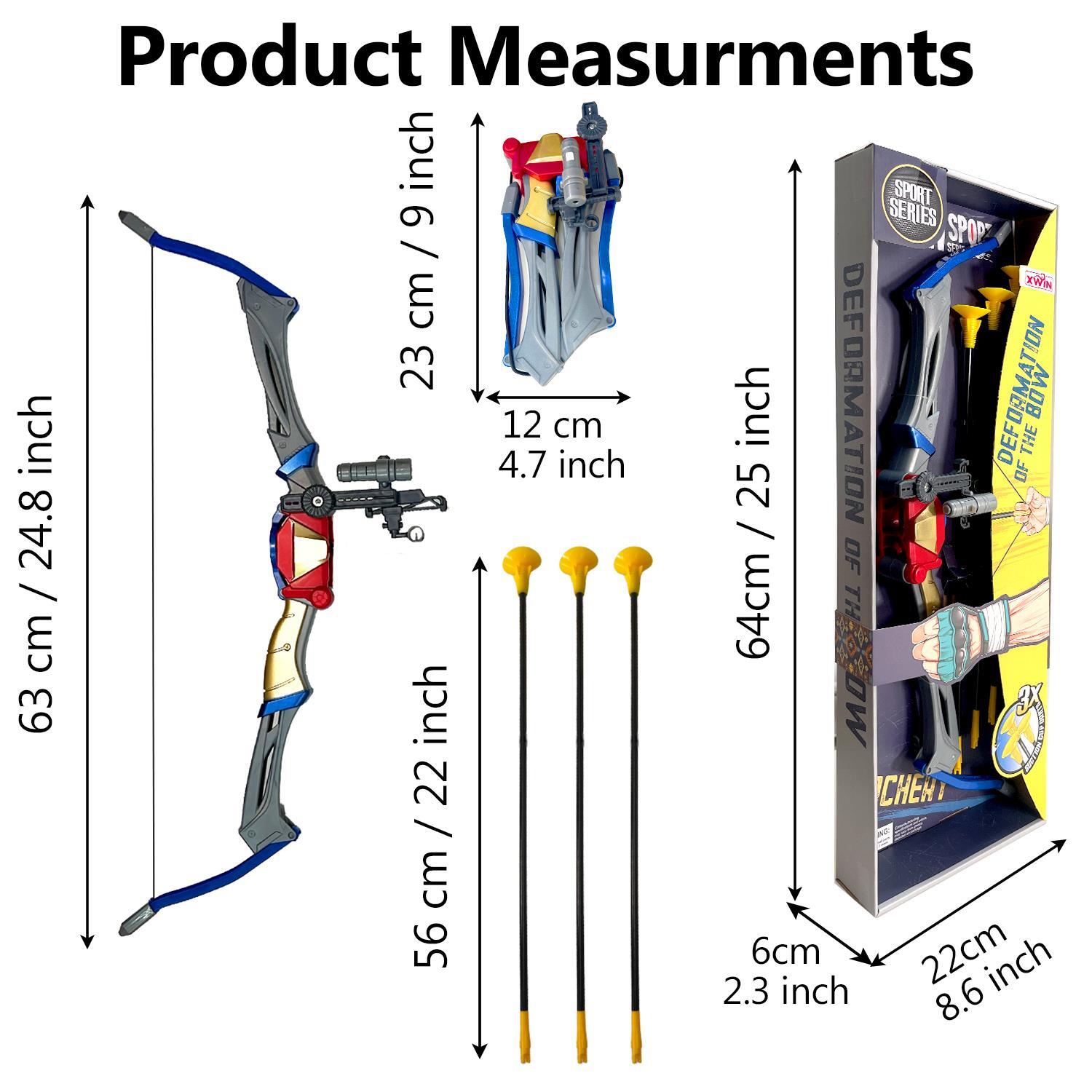 Large Bow and Arrow Foldable Bow 10 Arrows Kids Set Shooting Recurve ...