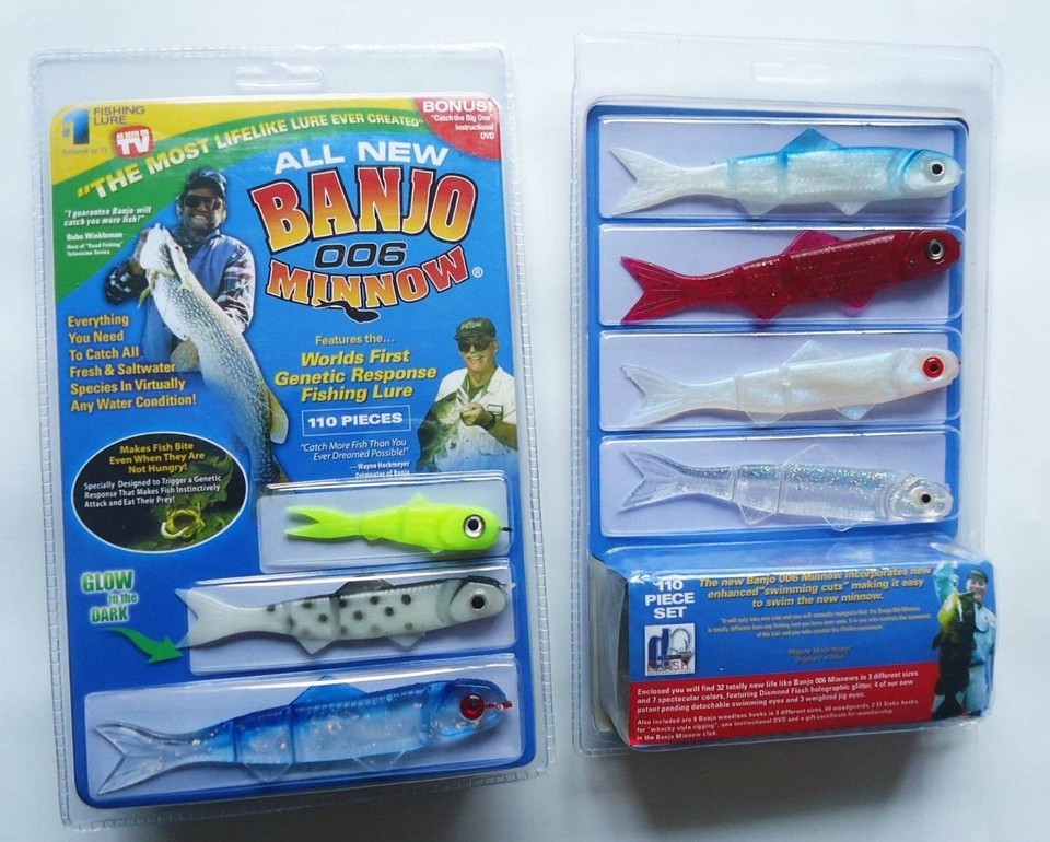 Banjo Minnow 006 - 110 Piece Fishing System Free Shipping Soft Plastic ...