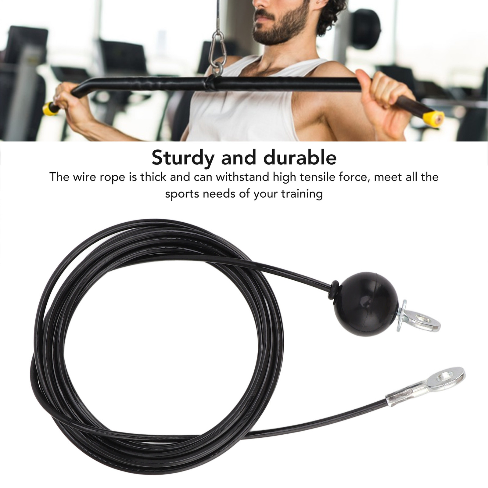 (4m / 13.1ft) Home Gym Replacement Cable Withstands High Voltage ...