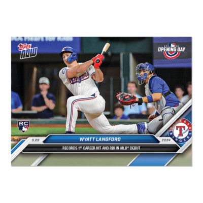 2024 Topps Now 12 Wyatt Langford Texas Rangers Rookie Card MLB Debut RC ...