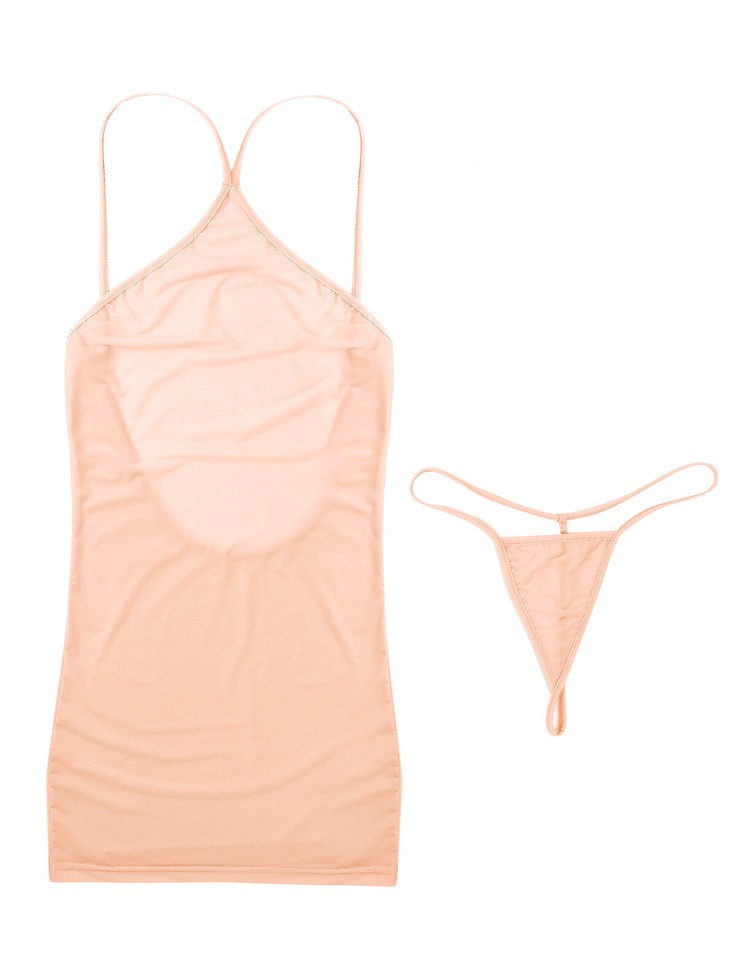 Womens One Piece Transparent Sheer Strapless Micro Mini Long Tube Top ...