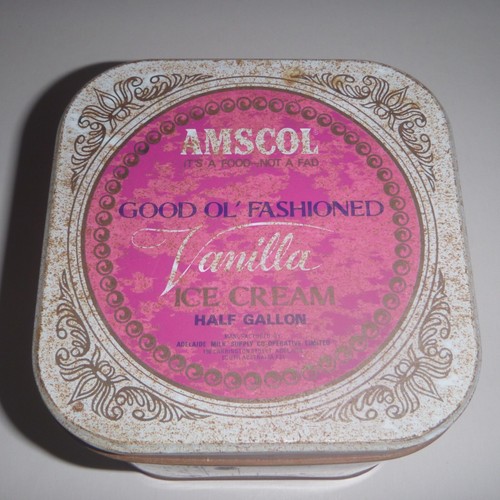 Vintage AMSCOL Ice Cream Tin Half Gallon "It's A Food Not A Fad" | eBay ...