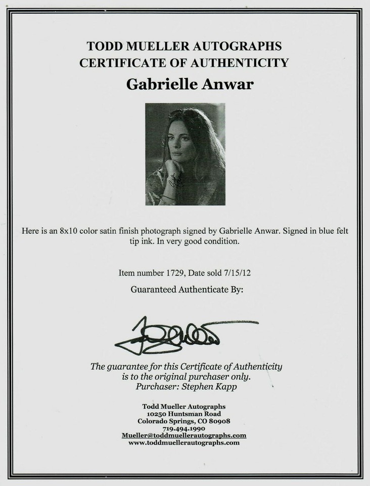 RARE IMAGE! “Scent of a Woman" Gabrielle Anwar Hand Signed 8X10 Color ...