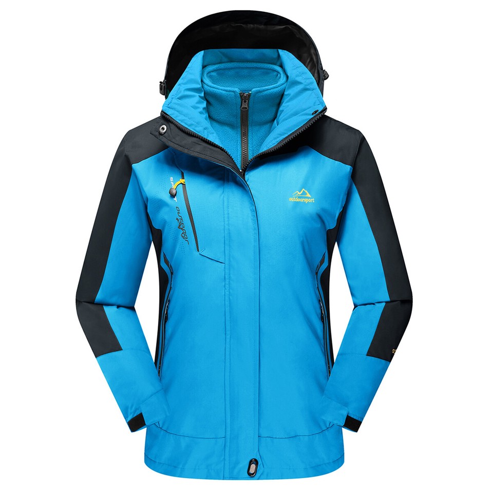Women's 3-IN-1 Ski Snow Jacket Outdoor Winter Warm Jackets Fleece ...