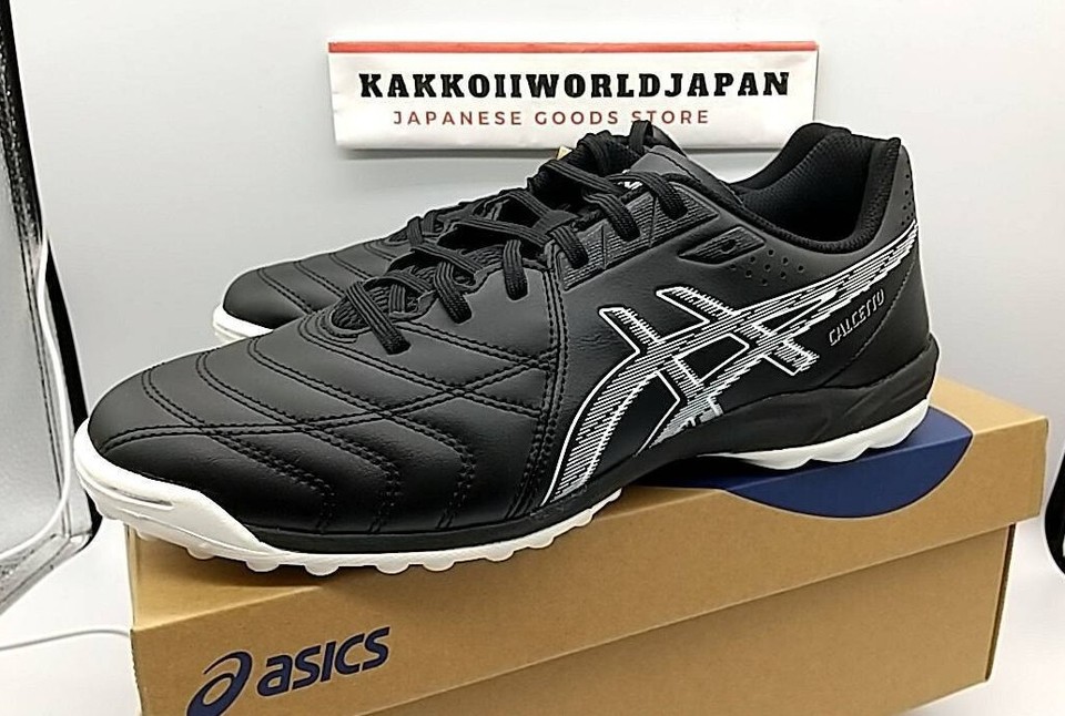 Asics Futsal Turf Shoes CALCETTO WD 9 TF 1113A038 001 Black/White WIDE ...