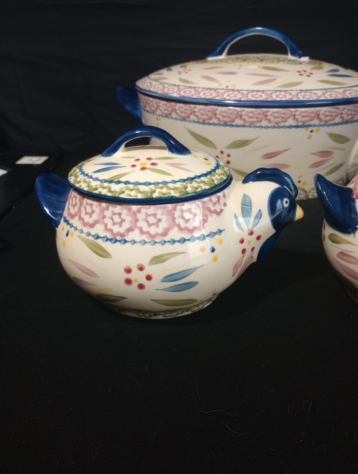 Set Of 3 Confetti Old World Pattern Chicken Ovenware Temp-tations by ...