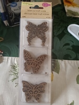 Crafters Square Laser Cut Craft Icons "Butterflies" One Package With 6 ...