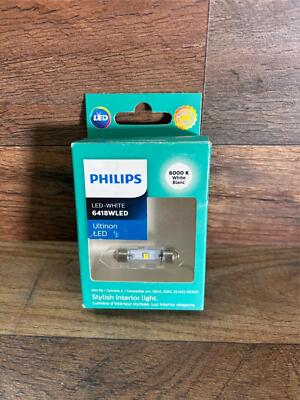 Philips Ultinon LED Light 6418 White 6000K One Bulb License Plate Tag ...