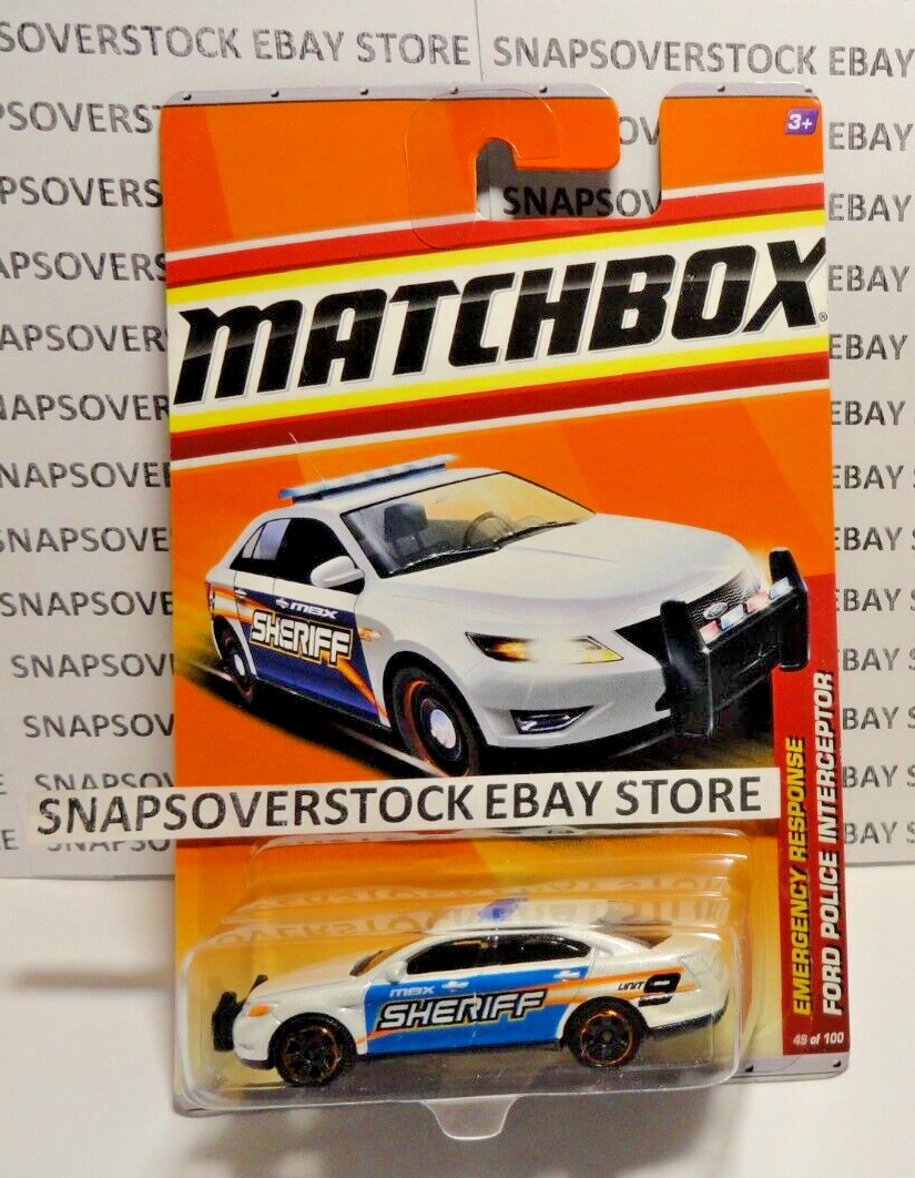 2011 MATCHBOX WHITE FORD POLICE INTERCEPTOR, MBX #49, 1ST RELEASE, NICE ...