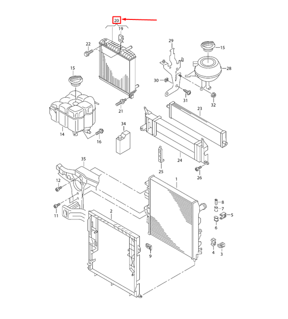 OEM VW Touareg 7p5 Engine Cooling Radiator 7P0121212K Genuine for sale ...