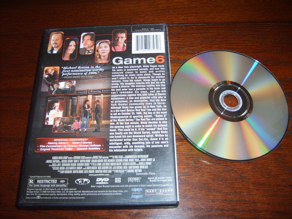 GAME 6 (DVD,2004,WS)~MICHAEL KEATON~ROBERT DOWNEY, JR.~CATHERINE O'HARA ...