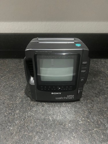 Sony Mega Watchman FD-525 4.5" TV Screen Black/White TV AM/FM Radio | eBay
