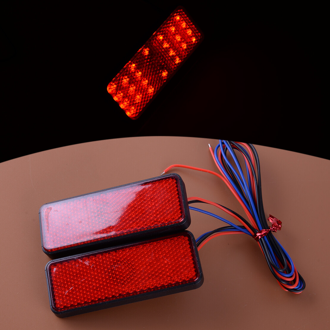 Pair Red 24LED Motorcycle Rear Reflector Tail Light Brake Lamp Turn ...