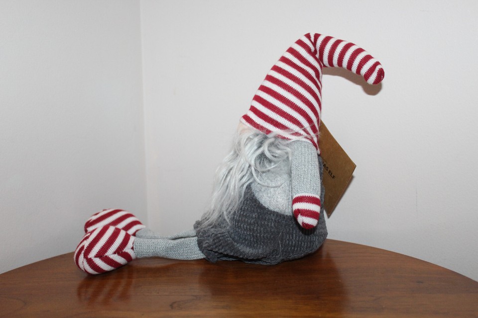 JYSK SVADILFARI CHRISTMAS ELF TOY SOFT SAND-FILLED GRAY RED WHITE 43cm ...