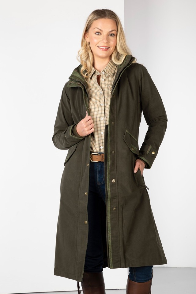 Ladies Long Riding Coat Women's Equestrian Full Length Waterproof ...