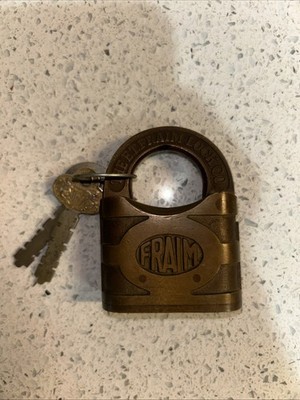 Vintage fraim brass padlock and key 3223 | eBay