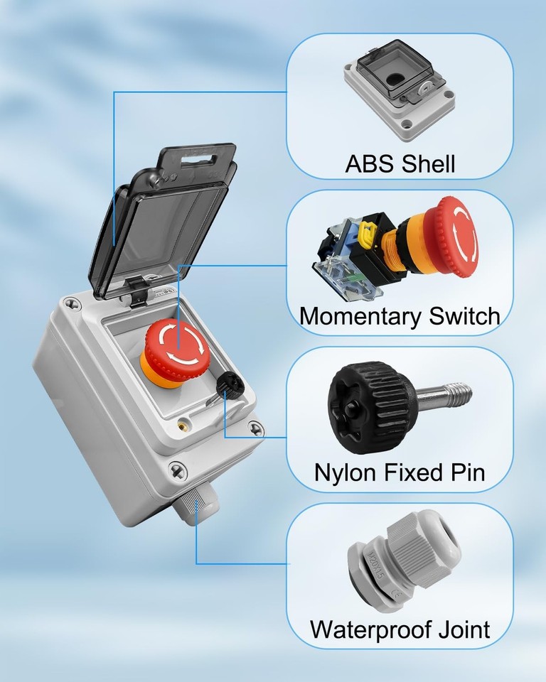 Emergency Stop Button with Box 660V 10A Waterproof for Outdoor ...
