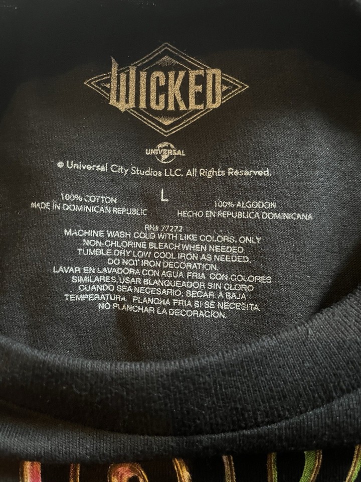 Wicked The Movie Shirt Size Large 100% Cotton New Men/Women | eBay