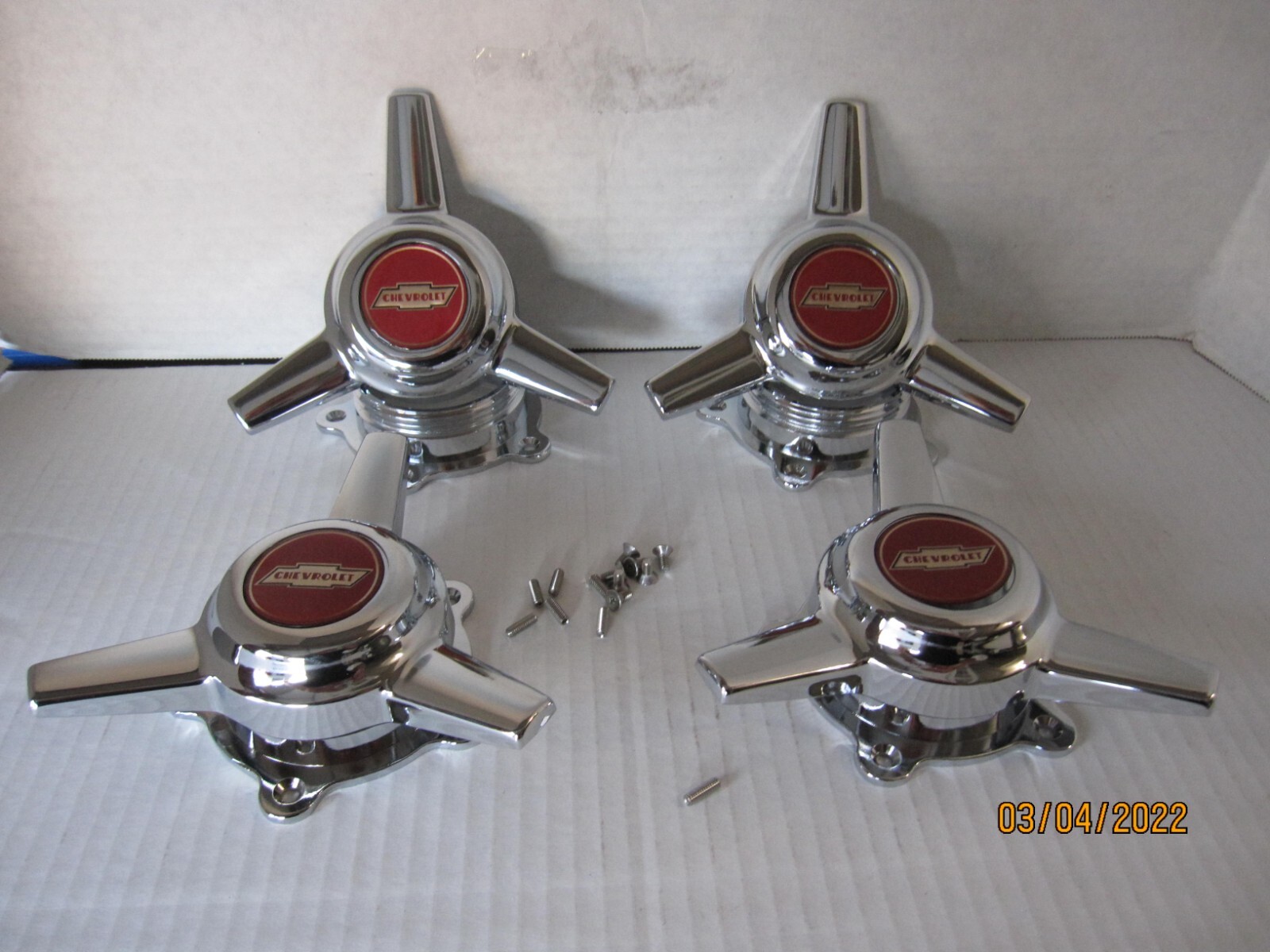 4 CAPS NEW AMERICAN RACING TORQ THRUST D 3 BAR SPINNERS WHEELS VN105 R ...