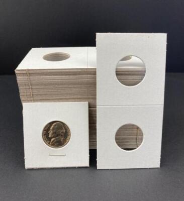 (100) NICKEL Size 2x2 Mylar Cardboard Coin Flips Storage 5 CENT Paper ...