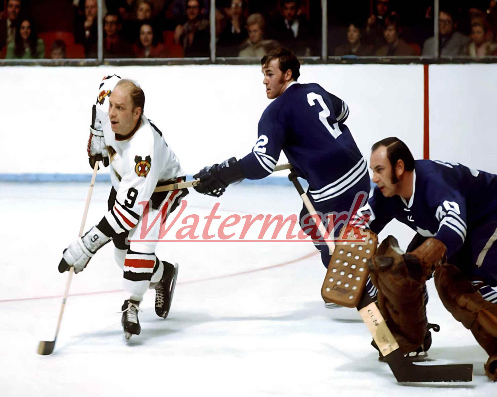 Chicago Black Hawks Bobby Hulls Bruce Gamble Toronto Maple Leafs 8 X 10 ...
