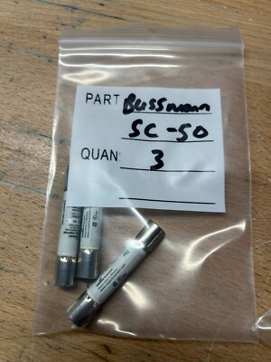 (3) Bussmann SC-50 SC50 (50 Amp) SC 50A 480Vac Fuses TIME-DELAY CLASS G ...
