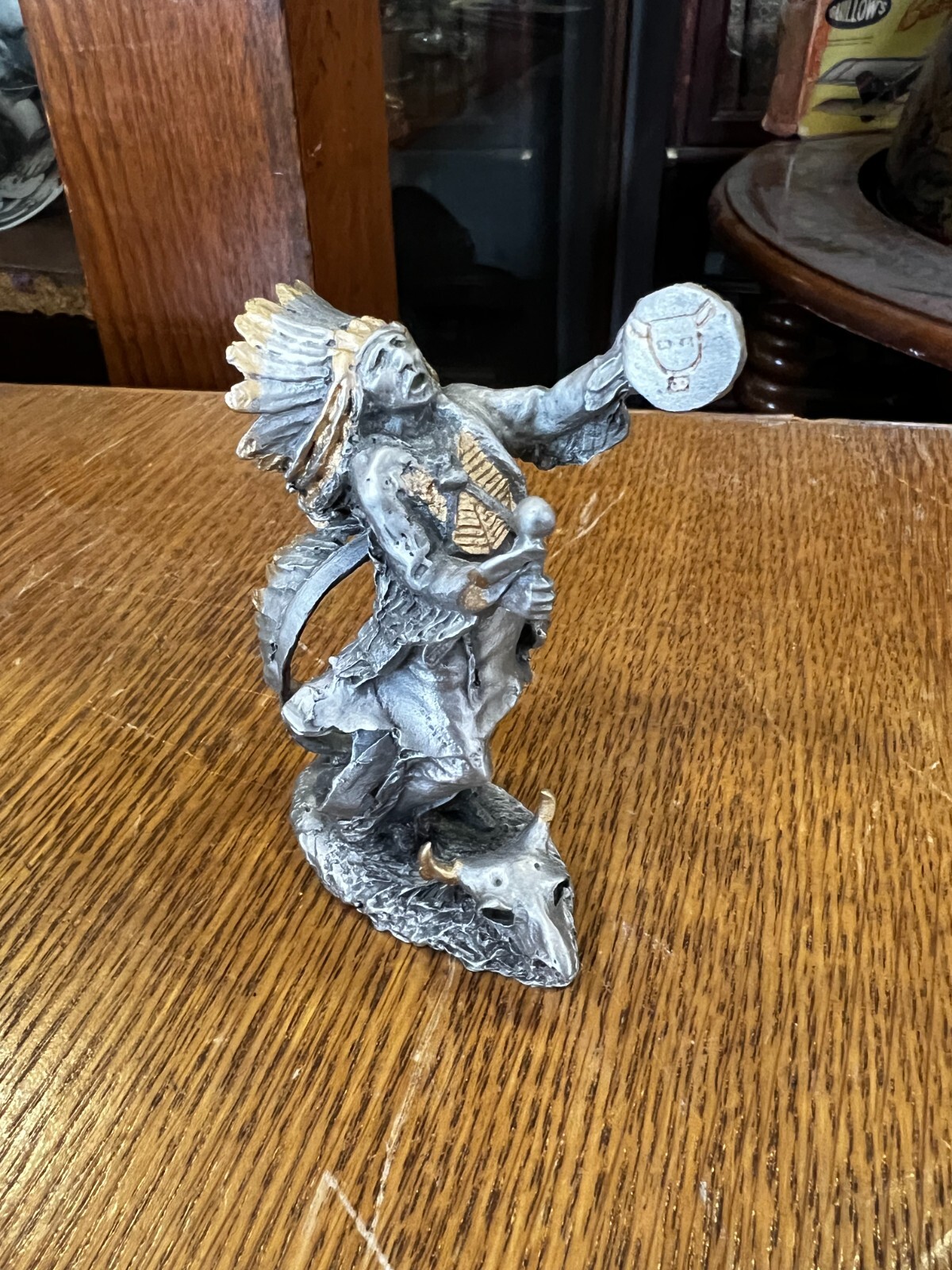 Lot of 2 Jim Ponter Franklin Mint Pewter Figurines _ Sitting Bull ...