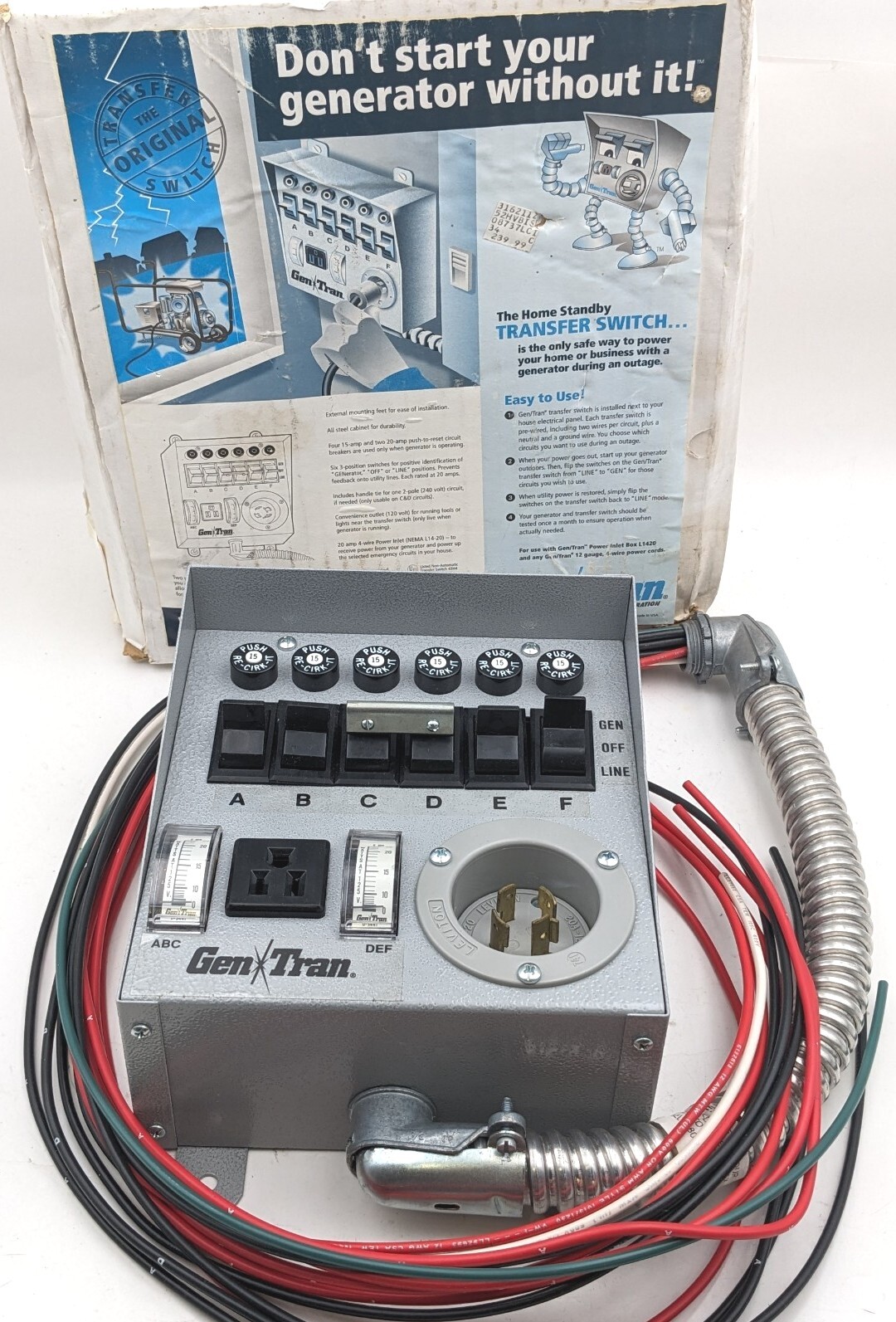 GenTran+6+Circuit+Manual+Transfer+Generator+Switch+20216 for sale ...