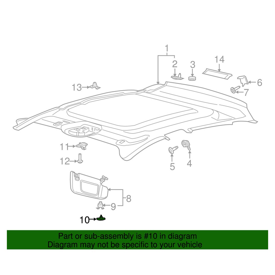 Sun Visor Cap Clip Fits for Ford Edge 2013-2019 Fusion Lincoln MKZ ...