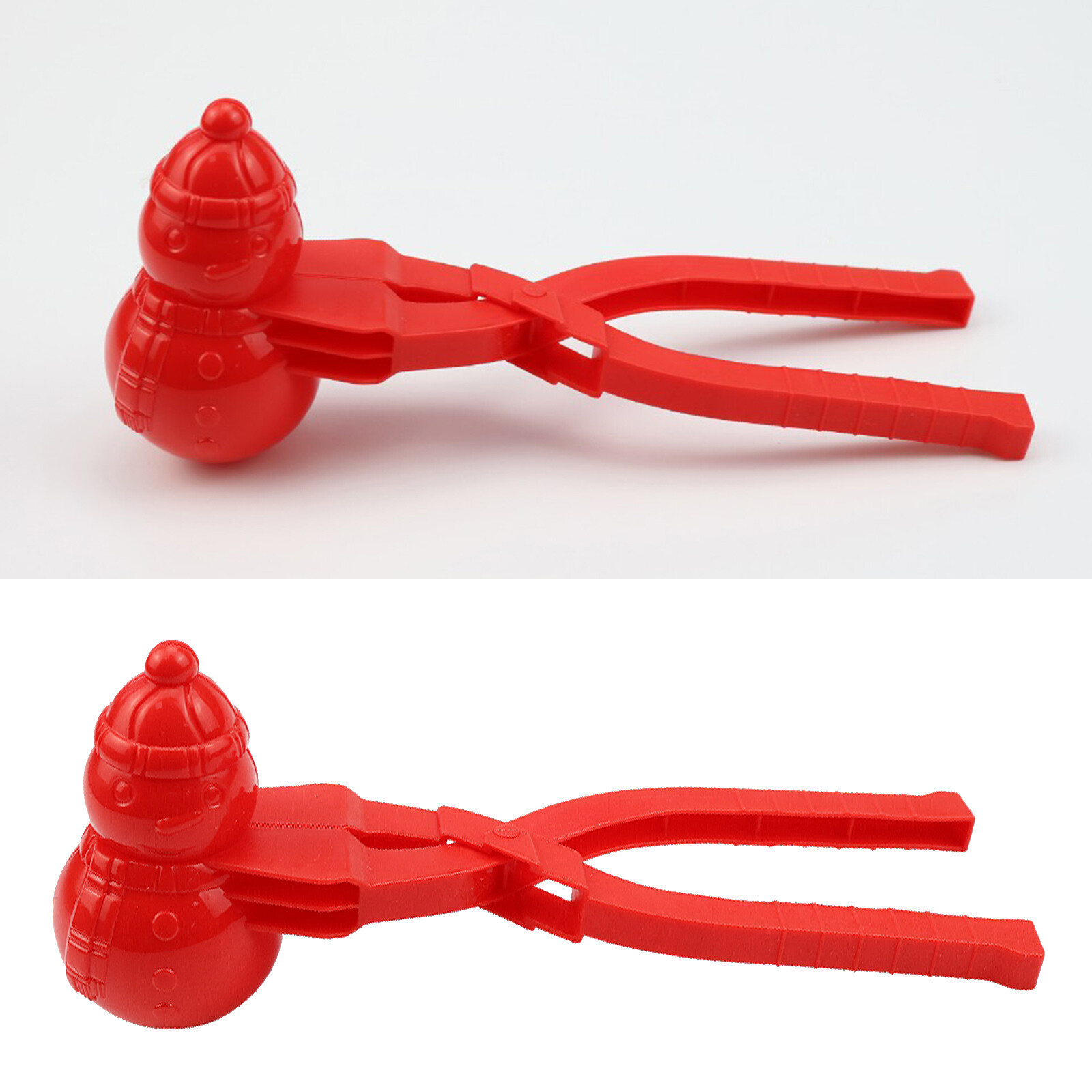 Snowball Maker Tool Snowman Shape DIY Snow Ball Tongs with Handle (Red ...