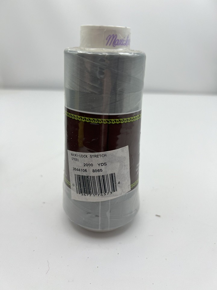 Maxi-Lock Stretch Serger Cone Thread 2,000yd Steel 3644106 8065 ...