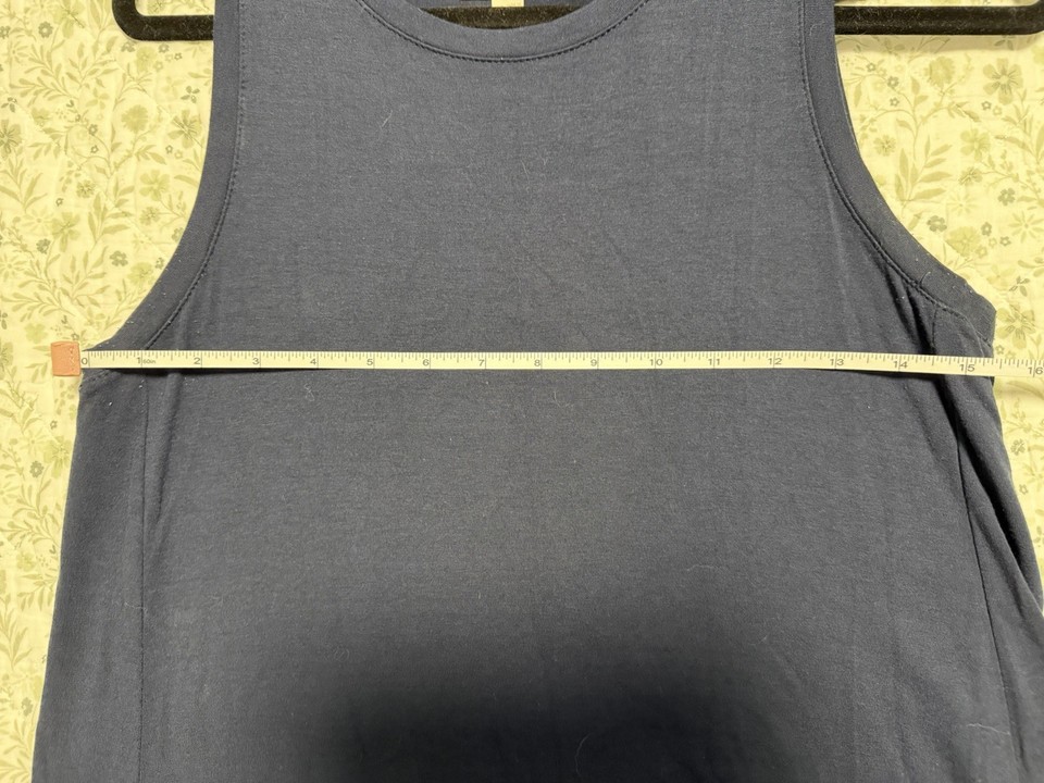 LOFT Petite Small Navy Sleeveless Swing Dress | Soft Knit | Casual Midi ...