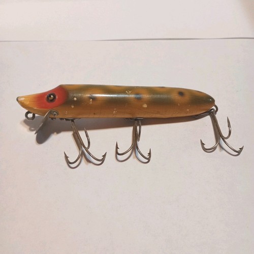 Vintage Heddon Dowagiac Vamp Wood Glass Eyed Fish Lure Rare Beautiful ...