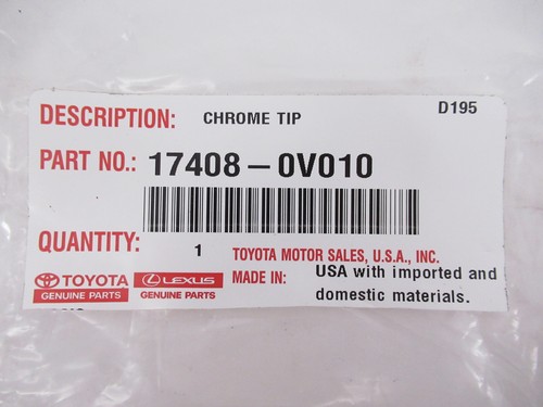 Genuine OEM Toyota 17408-0V010 Polished Stainless Steel Exhaust Tip 12 ...
