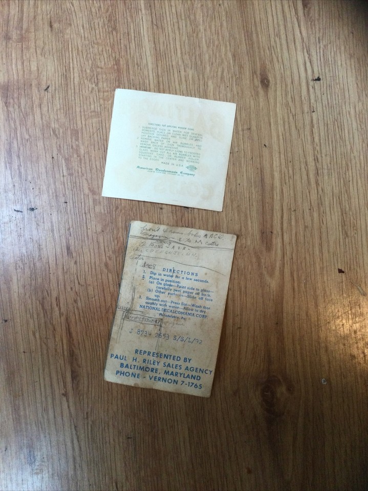 Vintage 1958-59 NFL Baltimore Colts World Champions Decal & Baltimore ...