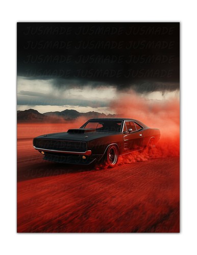 1960s Classic American Muscle Car, Red Desert Poster -Unframed- Print ...