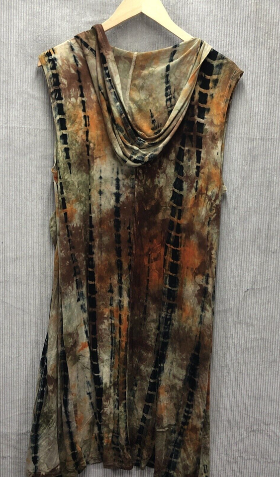 COIN 1804 Women’s Flyaway Hoodie 1X Tie Dye Pocket Vest Top Casual ...