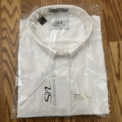 NEW STADELMAIER NIJMEGEN WHITE CLERGY PRIEST SHIRT SZ 18-1/2 SHORT ...