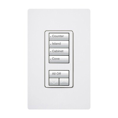 Lutron® RRD-W4S-WH RadioRA® 2 4-Scene Wall-Mount Designer Keypad w ...