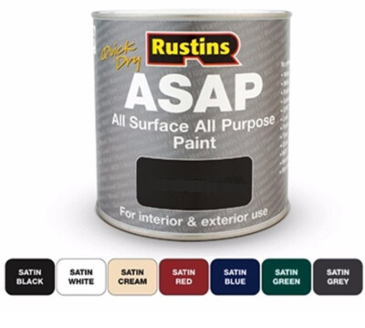 Satin Finish All Purpose All Surface Paint Rustins ASAP - All Colours ...