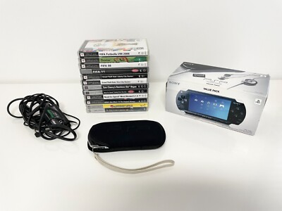 Sony PlayStation Portable Value Pack - Black (PSP-1001K) with 12 games ...