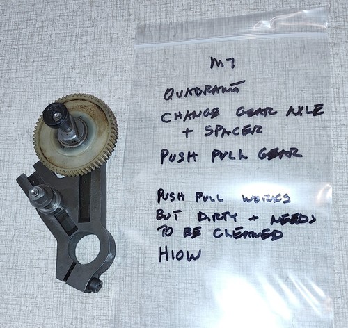 Emco Maximat 7 Lathe Quadrant & Push Pull Gears H10W | eBay