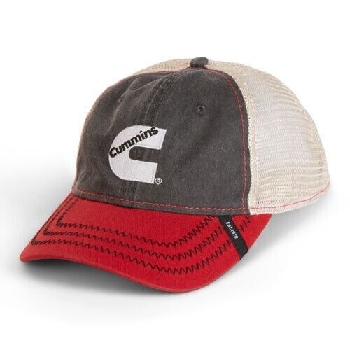 Cummins Diesel Engines Paydirt Red & Gray Pigment-Dyed Snapback Mesh ...