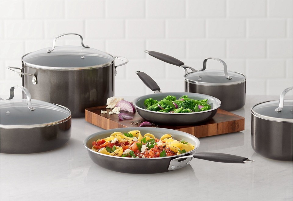 Food Network 10-pc Nonstick Ceramic Cookware Set Graphite | eBay