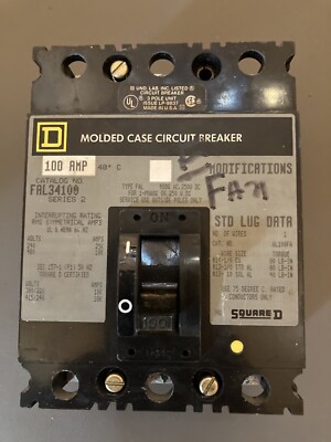 Square D Circuit Breaker 100 Amp Cat # FAL34100 | eBay