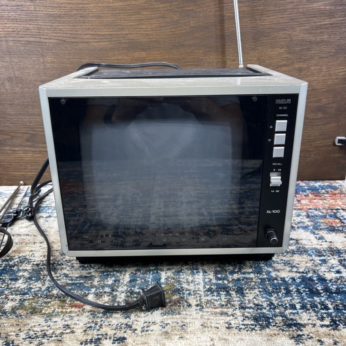 RCA XL-100 EMR295E Silver CRT Television 9" Vintage Analog Retro Gaming ...