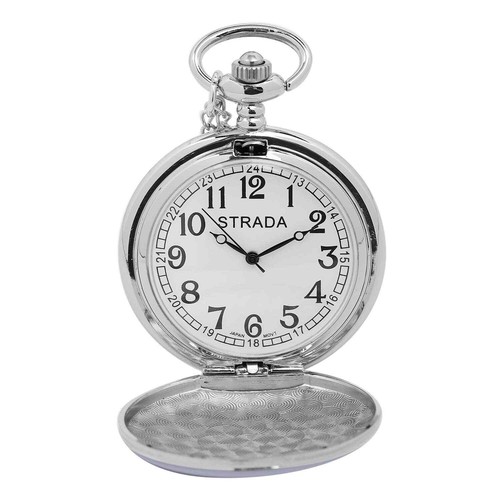 STRADA Brooklyn Bridge Pattern Pocket Watch Women's with Chain in ...